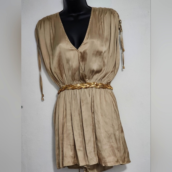 Aakaa | Pants & Jumpsuits | Satin Gold Sequin | Poshmark